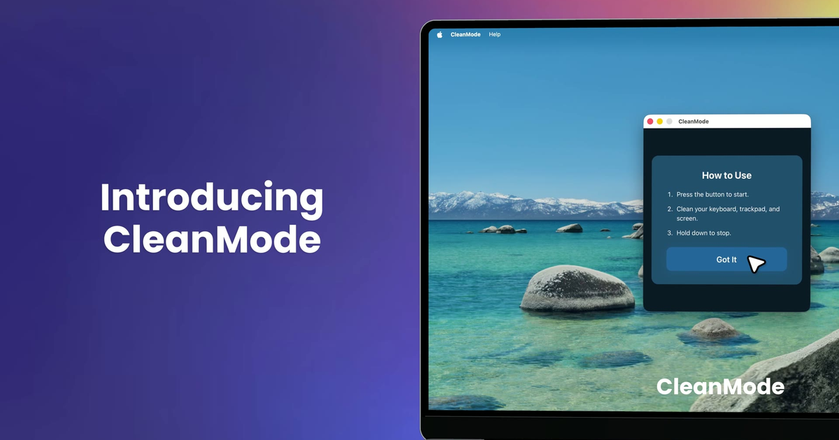 CleanMode — Lock Keyboard & Trackpad to Clean Your Laptop